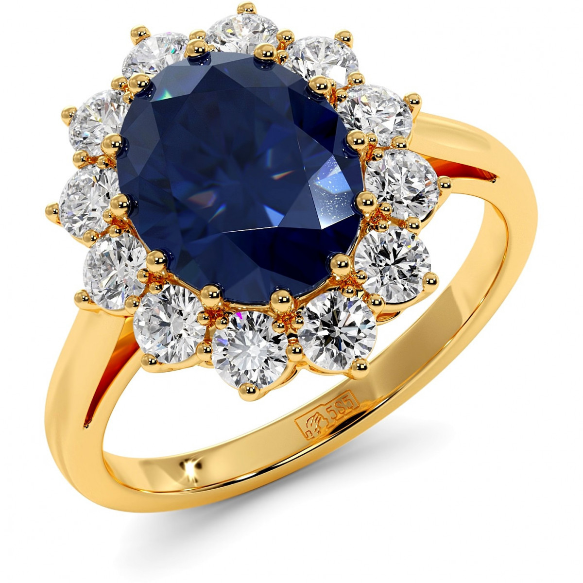 4.3 CTW Sapphire Engagement Ring "Princess Diana"