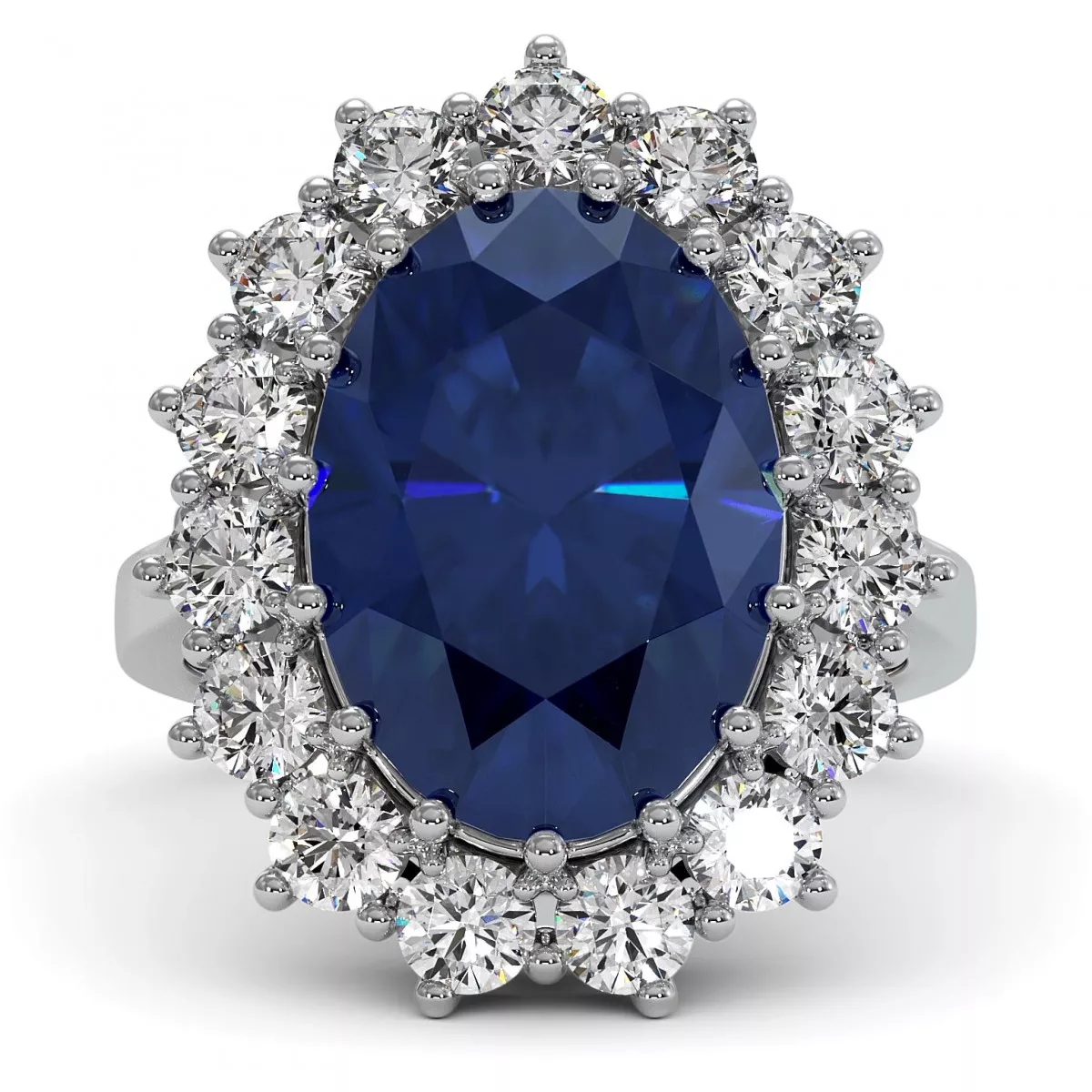 10 CTW Sapphire Engagement Ring "Princess Diana"